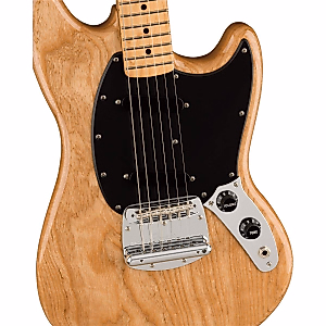 Fender Ben Gibbard Mustang Electric Guitar, with 2-Year Warranty, Natural, Maple Fingerboard