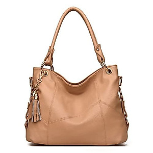 Women Messenger Bags For Women Leather Handbag Crossbody Bags Ladies Designer Shoulder Bag Tote Top-handle Bag Vintage (Khaki)