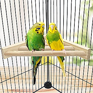 Litewoo Bird Perch Corner Platform Stand Shelf for Birds Budgie Parakeet Cockatiel Conure Cockatoo（Ladder）