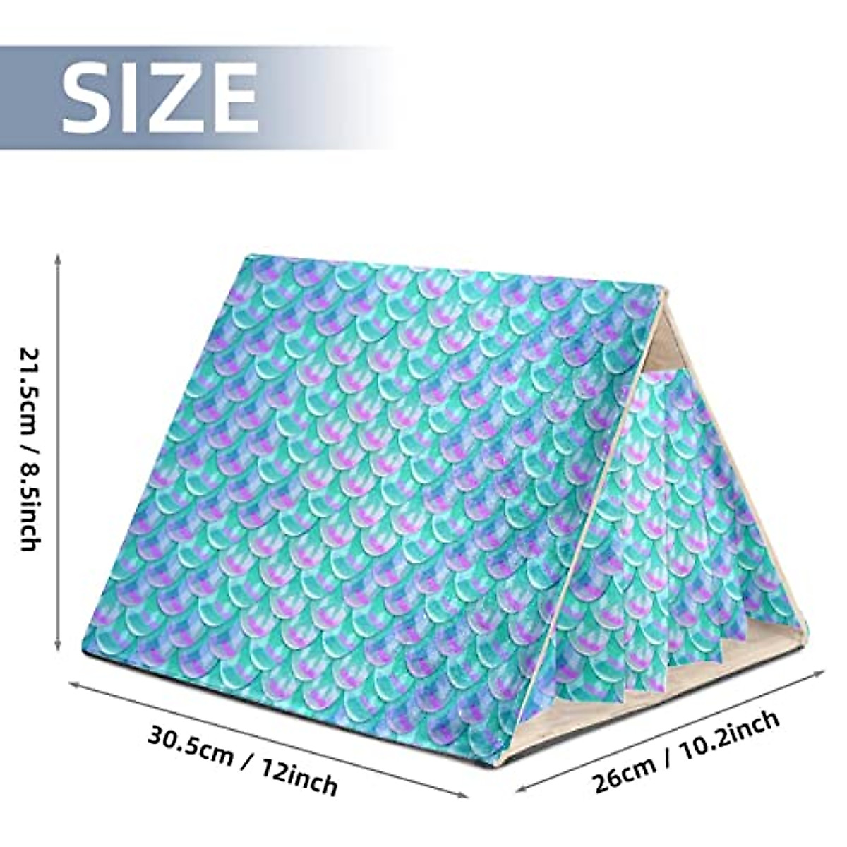 Green Mermaid Scale Pattern, Hamster House Habitat Bed for Small Animal Hamster Gerbils Chipmunks Squirrels Hedgehogs Guinea Pigs Habitat Decor