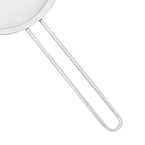 AmazonCommercial Stainless Steel 3-Piece Strainer Set, Set Contains 3.3", 5.5", and 7.75" Strainers, Pack of 3