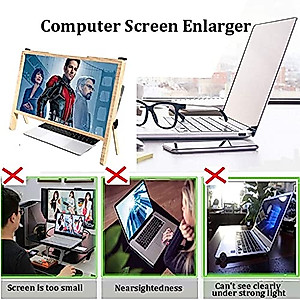 Laptop Screen Magnifier Protector Holder, Foldable Computer Laptop Phone Holder Stand Physical Magnifying Glass, Phone Screen Magnifiers Holder with Adjustable Angle Design ,B