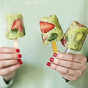 iHomeSet 30 Pcs 4.5 Inch Acrylic Popsicle Stick Reusable Cakesicle Sticks Mini Mirror Ice Cream Sticks for Candy Ice Creamsicle DIY, Multicolor