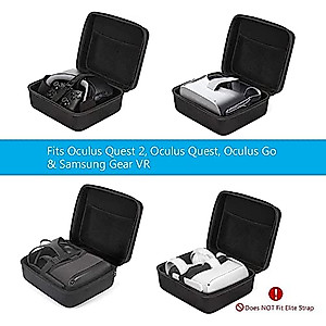 Hard Case for Meta Quest 2 JSVER Carrying Case for Quest/Quest 2/ Oculus Go/Samsung Gear Virtual Reality and Headset Gamepad Game Controller Kit, Home Storage, Travel Case for Meta/Oculus Quest 2