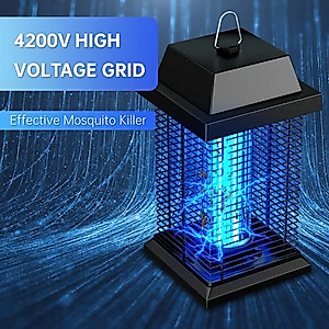 WVV Bug Zapper ,4200V Electric Mosquito Zapper Indoor, Mosquito Killer,20W Waterproof UV Light Insect Fly Trap for Home Backyard Garden