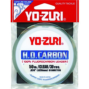 Yo-Zuri H.D. Carbon Fluorocarbon Leader Line, Clear, 50-Pound/30-Yard