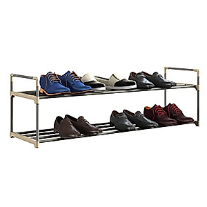 Home Complete Shoe Storage Rack, 2-Tier Organizer for Closet, Bathroom, Entryway