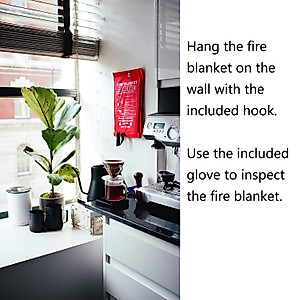 Fire Blanket For Home XL - 59 x 59 Fire Blankets Emergency For People Fire Retardant Blanket Fire Shelter Large Suppression Fiberglass Kitchen Home Restaurant House Fire Proof Survival Safety Reusable