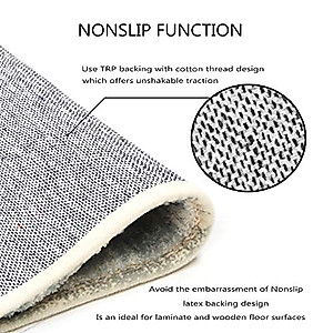 Lahome Moroccan Bedroom Rug - 3’x5’Area Rug Throw Washable Rugs Small Non-Slip Rug Accent Distressed Floor Carpet Rug for Door Mat Entryway Living Room Kitchen Laundry Room Rug Decor (3’ X 5’, Gray)