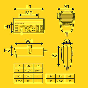 LAMPHUS SoundAlert 12V 100W Police Siren PA System Kit [Slim Speaker] [118-124dB] [Handheld Microphone] [Hands-Free] Warning Emergency Siren for Vehicles Tow Truck UTV ATV Van Car POV RV