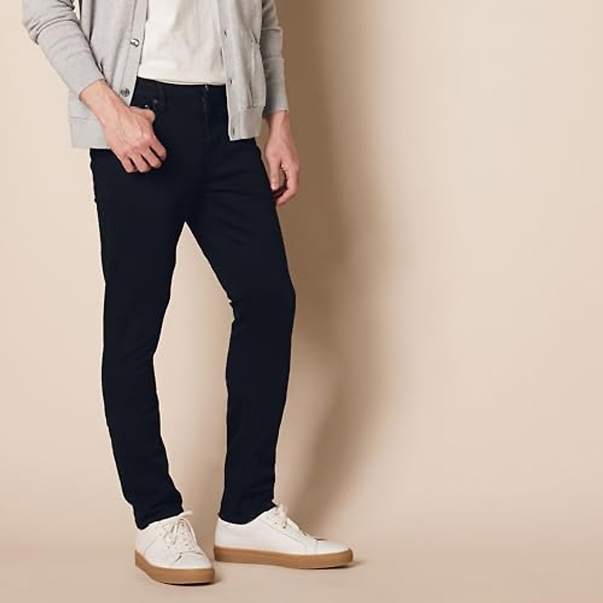 Amazon Essentials Men's Jeans, Skinny-Fit Comfort Stretch, 31W x 28L Black (Formerly Goodthreads)