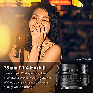 7artisans 35mm F1.4 Mark II APS-C Manual Focus Fixed Lens Large Aperture Compatible with Olympus and Panasonic MFT M4/3 Mount Cameras
