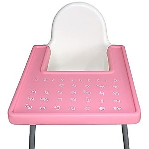 Placemat for Antilop Baby High Chair, Full Cover Silicone Mat for Babies High Chair Tray Accessories, Reusable Finger Food Place Mats for Infants Babies Girls Feeding, BPA Free Dishwasher Safe (Pink)