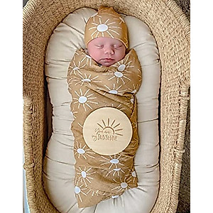 Miaoberry 100% Organic Cotton Baby Muslin Swaddle Blanket Set| Golden Boho Sunshine| Gender Neutral for Boys Girls|Yellow Mustard Orange Sunshine| Hospital Newborn Receiving Blanket |Newborn Unisex