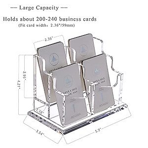 SANRUI Vertical Business Card Holder, Acrylic Business Card Display，Clear Desktop Business Card Stand for Exhibition, Home & Office