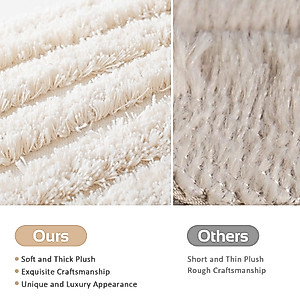 AELS Boho Decorative Textured Throw Pillow Covers 18x18, Set of 2, Modern Abstract Mid Century Rainbow Tufted Pillow Case, Farmhouse Rustic Neutral Woven Cushion Case for Bed Couch Sofa, Creamy White