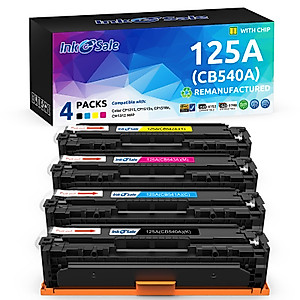 INK E-SALE Remanufactured Toner Cartridge Replacement for HP 125A CB540A CB541A CB542A CB543A Canon 116 Toner 4 packs Set for HP LaserJet CP1215 CP1518ni CP1515n CM1312nfi CM1312 MFP Printer