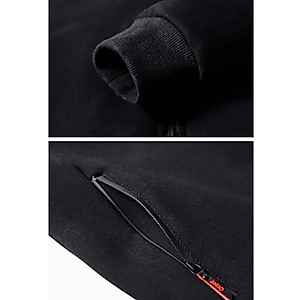 Flygo Hoodies for Men Zip Up Winter Fleece Sherpa Lined Sweatshirt Warm Jacket(Black-XL)