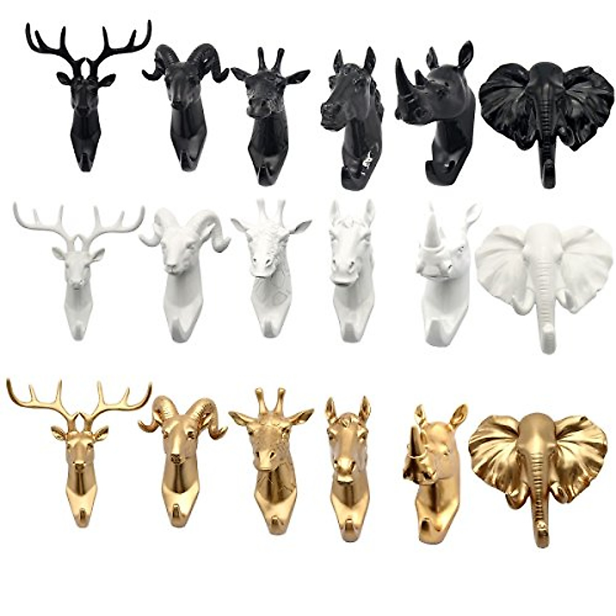 bouti1583 Single Giraffe Head Wall Hanger Coat Hat Hook Animal Shaped Decorative Gift Gold