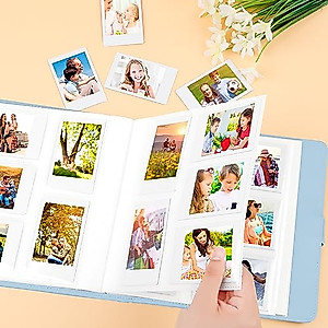 360 Pockets Photo Album for Fujifilm Instax Mini 12 11 9 8+ 8 90 40 EVO LiPlay Instant Camera, For Polaroid Snap/PIC-300/Z2300/ SocialMatic Instant Cameras & Zip Instant Printer (Pastel Blue)