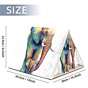 RATGDN Small Pet Hideout Rainbow Elephants Hamster House Guinea Pig Playhouse for Dwarf Rabbits Hedgehogs Chinchillas