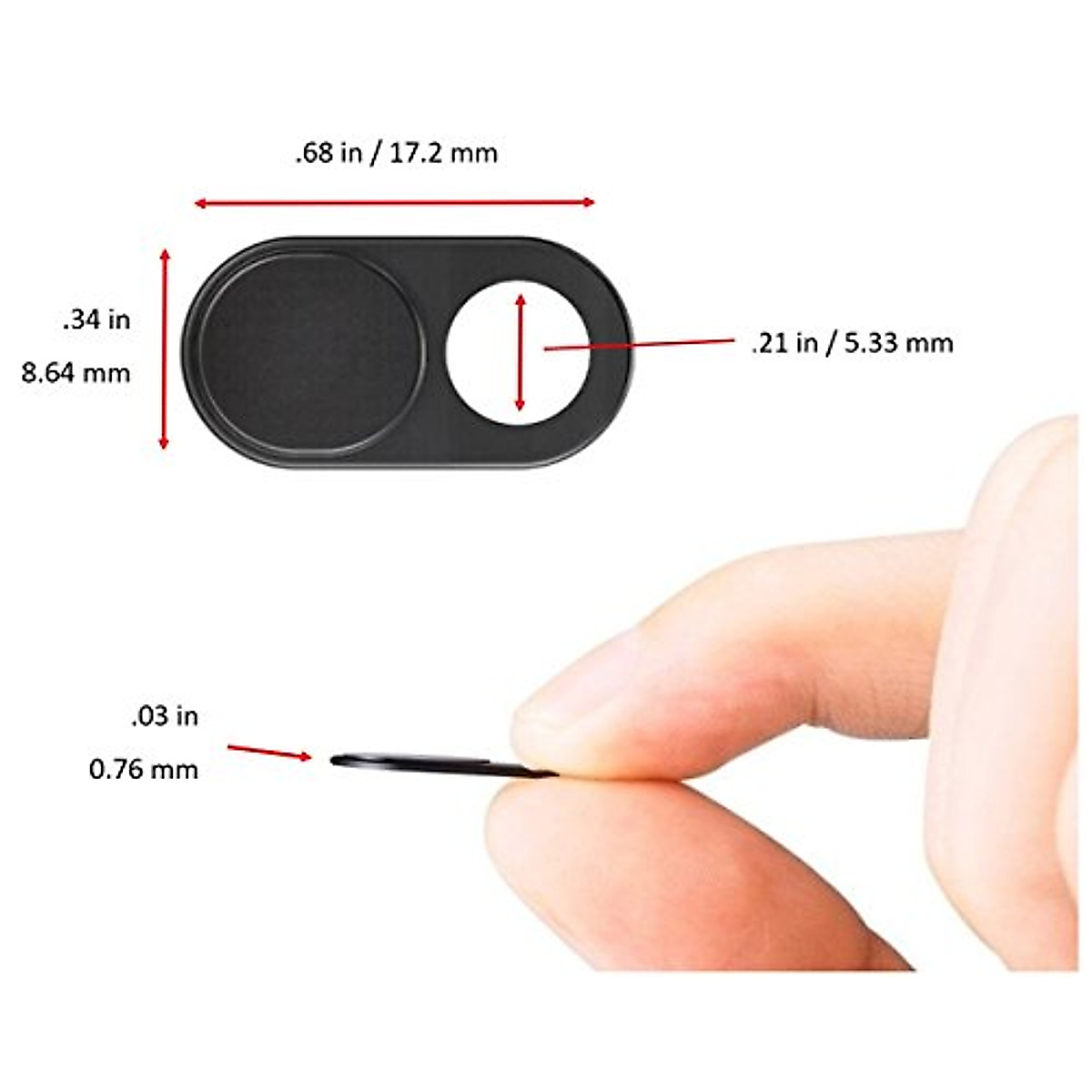 Foretra - Ultra Thin Metal Webcam Cover Privacy Slide for Your Laptop Tablet Avoid Camera Hacking and Protect Your Privacy 5-Pack (Black)