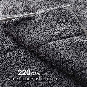 Mr. Sandman Shaggy Faux Fur Weighted Blanket 15 lbs for Adult, Luxury Long Fur and Warm Soft Sherpa Heavy Blanket Throw for Twin/Full Size Bed, Couch, Sofa - 48"×72", Modern Grey