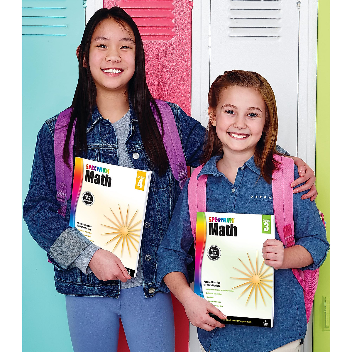 Spectrum 3rd Grade Math Workbooks, Ages 8 to 9, Math Workbooks Grade 3, Multiplication, Division, Fractions, Addition and Subtracting to 4-Digit Numbers - 160 Pages (Volume 4)