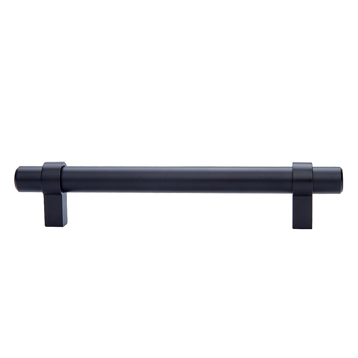 Amazon Basics Straight Bar Cabinet Handle, 6.63-inch Length (5-inch Hole Center), Flat Black, 10-Pack