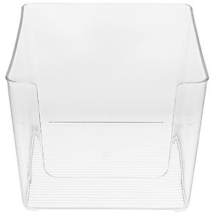 MAGICLULU Storage Bins Clear Book Storage Organizer Box DVD/CD Storage Box Clear DVD Holder Case Open Front Stackable Storage Container Shelf Organizer Bin for Video Games Books Home Office