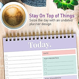 S&O Daily Planner Notepad for Productivity - 52 Page Daily To Do Planner - Undated Planner and Organizer - Daily To Do List Planner - Coiled Daily Task Planner - Daily Organizer Planner - MAUVE