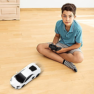 SainSmart Jr. x Rastar Remote Control Car, 1:24 Scale Aventador Coupe Race Toy Car, RC Hobby Model Vehicle for Boys, Girls and Adults, White