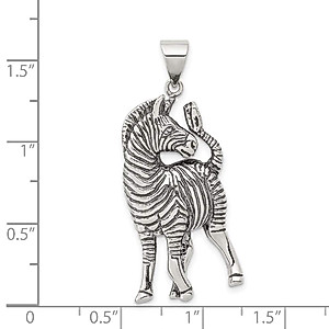 Sterling Silver Antiqued Zebra Pendant QQC4102