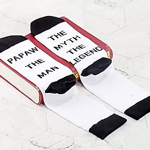 WZMPA Papaw The Man The Myth The Legend Novelty Socks Grandpa Birthday Father' s Day Gift Grandfather Socks Merchandise (Papaw The Man)