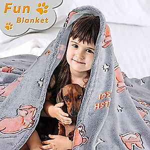 Cute Corgi Blanket Corgi Gifts for Corgi Lovers Glow in The Dark Blanket Flannel Plush Kids Blanket Corgi Stuff Decor Home Soft Flannel Blanket for Couch Sofa Christmas Birthday Gifts