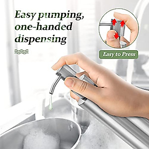 ARKTEK -Stainless Steel Countertop soap dispenser Rust Proof Liquid Hand soap dispenser, Premium Kitchen Pump for Liquid Bathroom Hand Dish Lotion (11.8 Oz / 350 ml)