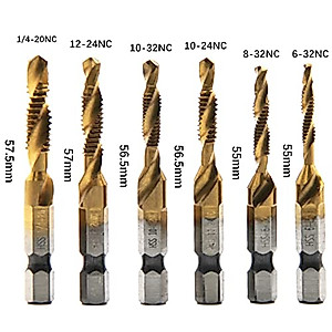 aiyun 13 Pieces Drill Tap Set, SAE/Metric Drill Tap Bits Set with Quick Change Adapter, Tap and Drill (HSS4341+HSS4341)