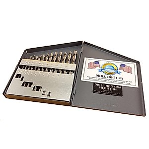 Drill Hog 13 Pc NIOBIUM Left Hand Drill Bit Set Index Drill Bits
