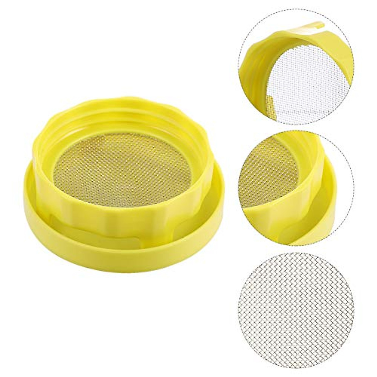 UPKOCH 3pairs Germination Salad Alfalfa, Yellow Practical Grow Jars Stand Maker Screen Legs Sprouting Bean Lids Water Sprout Stainless Screens Tray Steel Seeds Plastic Mung Tool Kit