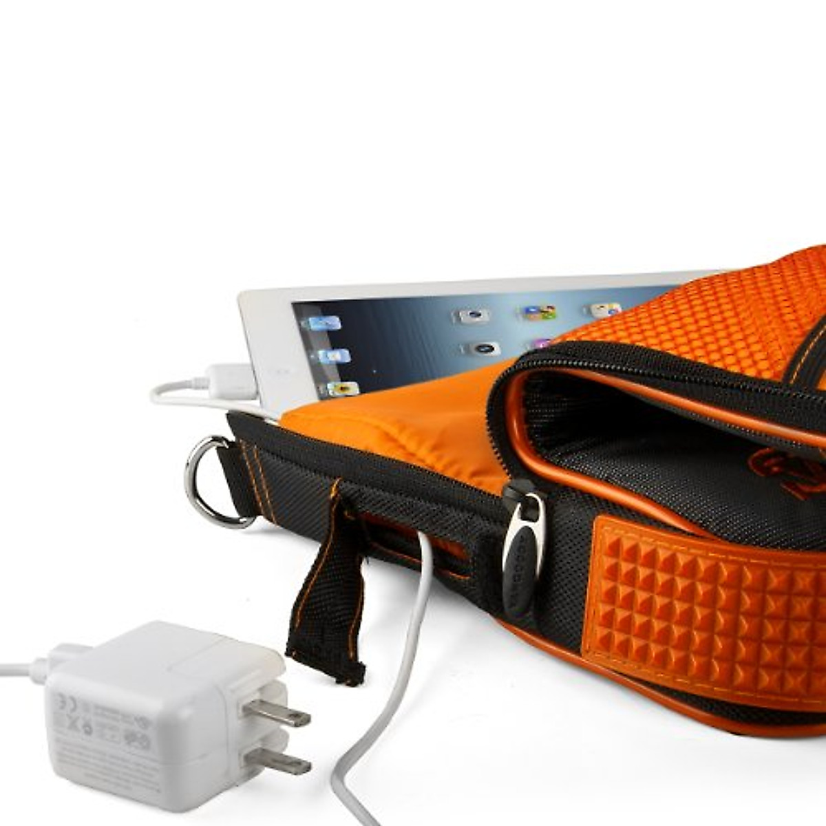 Orange Soft Travel Cross-Body Briefcase Bag Shoulder Carrying Case for MacBook Air 13-inch, Pro 13"