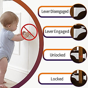 Cabinet Locks Child Safety Latches - TUSUNNY Baby Proofing Lock Child Proof Drawer Locks with Strong Adhesive for Cabinets and Drawers,Door & Corner (20Pack)