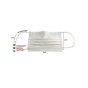 WMS 4-Layer Face Masks, Wisconsin Medical Supplies, MADE IN USA, 1 Pack (50 Masks) White