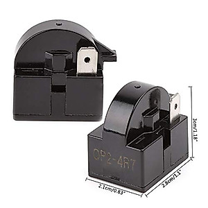 Refrigerator Compressor Relay and Overload Kit JJHXSM Refrigerator Starters QP2-4R7 4.7 Ohm 1 Pin Refrigerator PTC Starter Relays and 6750C-0005P Refrigerator Overload Protectors