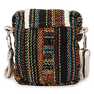 LONGING TO BUY Hemp Sling Bag, Hemp Eco-Freindly Crossbody Bag For Men And Women (Multi-Black)