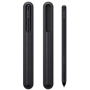 S Pen Fold Edition Compatible Galaxy Z Fold 5 and 4 Phones Slim 1.5mm Pen Tip, 4,096 Pressure Levels, Included Carry Storage Pouch+Tips/Nibs (Pen+Case-Black)