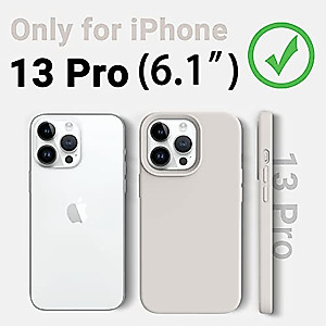AOTESIER iPhone 13 Pro Phone Case,[Military Shockproof Protection] Liquid Silicone Case with [Soft Anti-Scratch Microfiber Lining] Camera & Screen Protection 6.1 inch Slim Thin Cover（Stone）