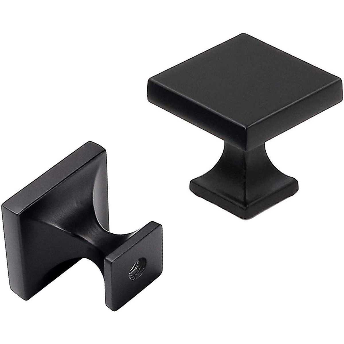goldenwarm 20 Pack Black Cabinet Knobs for Dresser Drawers Kitchen Hardware Handles 1.1 inch Width Square Knob for Cabinets,Zinc Alloy