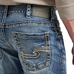 Silver Jeans Co. Men's Zac Relaxed Fit Straight Leg Jeans, Light Indigo, 36W x 34L