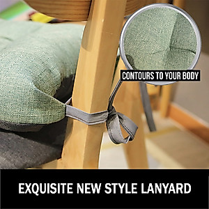 NINE GAD Chair Cushions for Dining Chairs 6 Pack - Cojines para Sillas De Comedor, Pads Set of 6, Non Skid Kitchen Sofa Office Room Decor (Green), 16 Inches