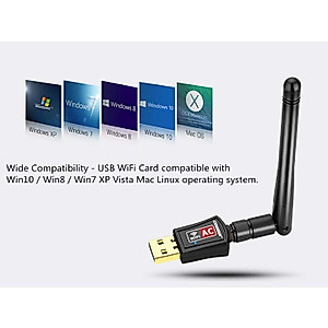 OSGEAR USB WiFi Adapter 600Mbps Wireless Card Network Dongle for PC Laptop Desktop with High Gain 5dBi Antenna Dual Band 802.11a 2.4GHz 150Mbps 5GHz 433Mbps Supports Win10 8 7 XP Vista Mac OS Linux
